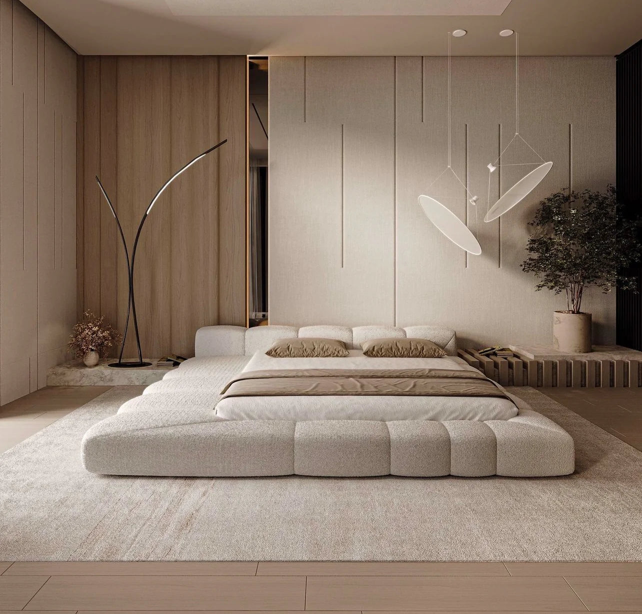 Modern Upholstered Platform Bed – OPTIS: Product Variants Options